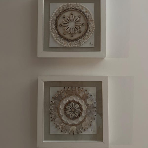 SHELL WALL ART 9x9 Mosaic | "aphrodite" | Gifts for Mom | Handmade ...