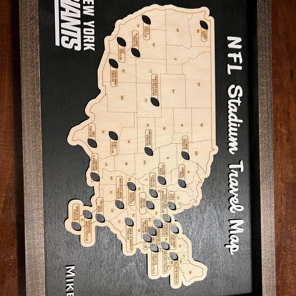NFL Stadium Travel Map (framed): Frames Football Bucket List - Etsy