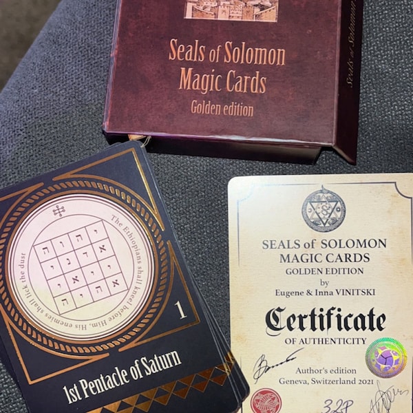 Seals of Solomon Magic Cards, Golden Edition, Talismans of King Solomon ...