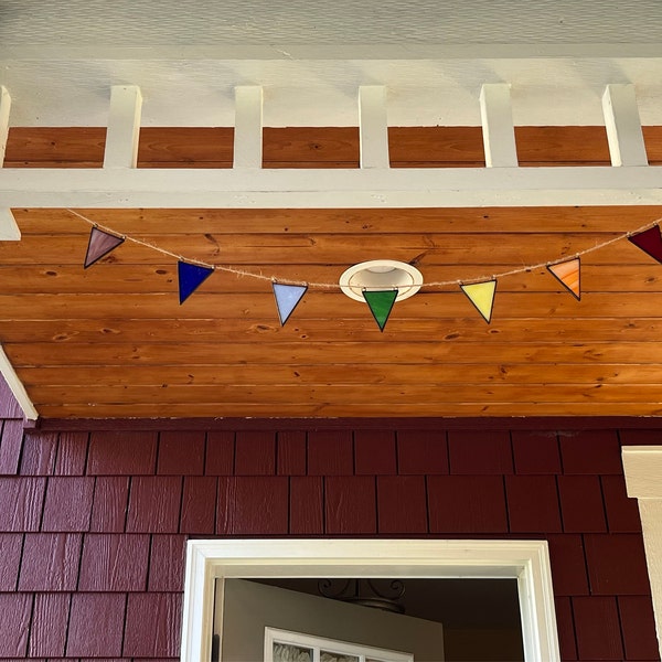 Stained Glass Rainbow Bunting Suncatcher - Etsy