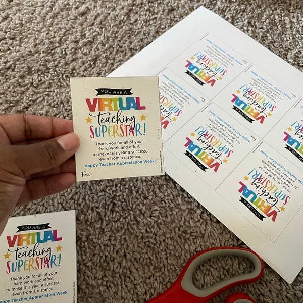 Virtual Teacher Appreciation Week Tag Printable - Distance Learning ...