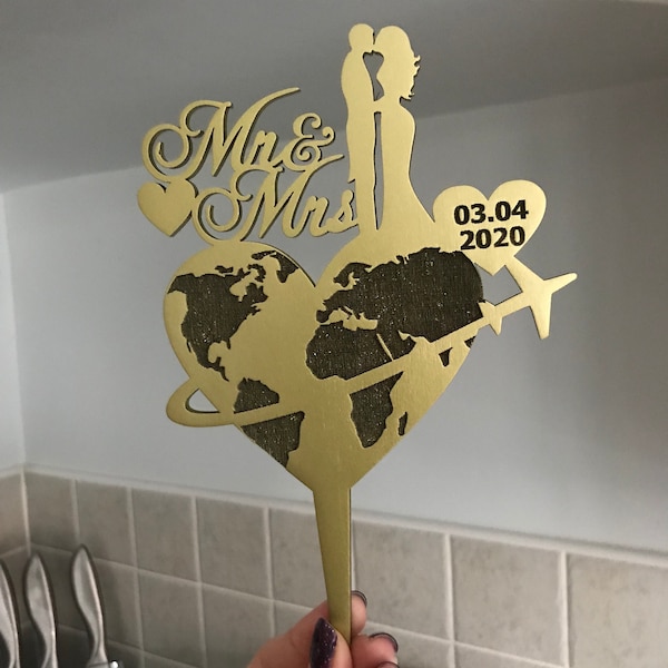 Travel Cake Topper,travel Wedding Cake Topper,cake Topper Travel,travel ...