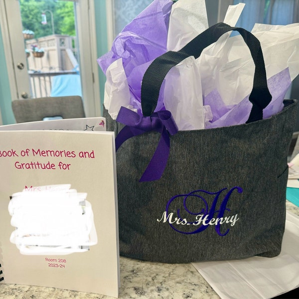 Monogrammed Personalized Tote Bag / Work Bag | Zip Tote / Bridal ...