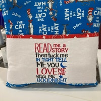 Reading Pillow Embroidery Design Read Me a Story Embroidery Design Tuck ...