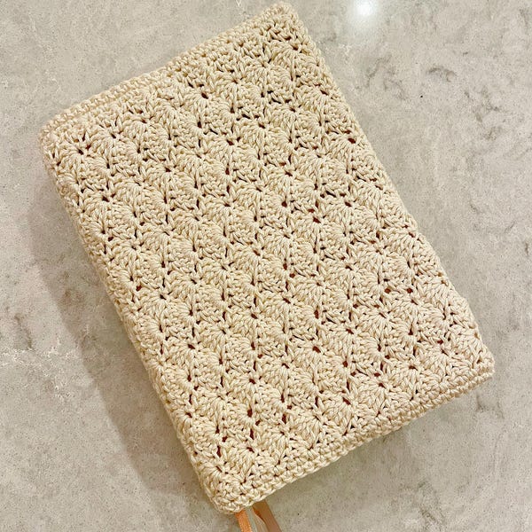 Crochet Bible Cover – Shell-stitch Pattern, Handmade, Cotton ...