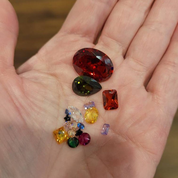 Bulk Semiprecious Cubic Zirconia Faceted Mix Shape Wholesale Lot AAA ...