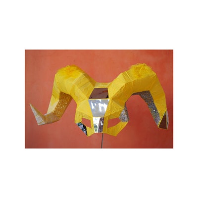 Goat Mask, Ram Mask DIY Paper Mask, Printable Template, Papercraft, 3D ...