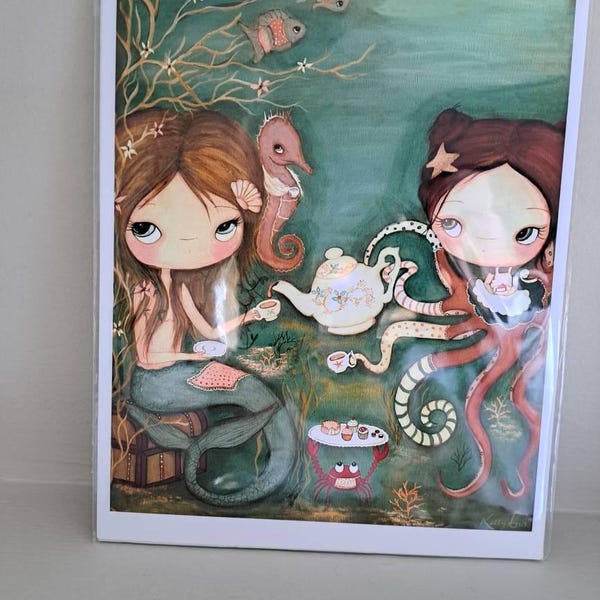 Mermaid Print Siren Art Acrylic Prints Mermaid Art Nautical Skeleton ...