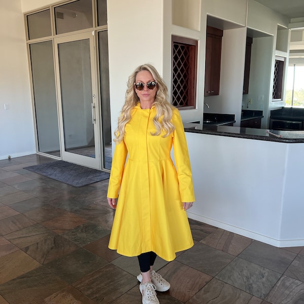 Soft Beige-pink Shade Color Raincoat With White Floral Print. Double ...