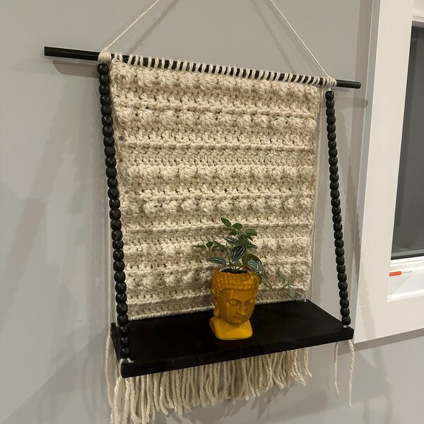 DIGITAL CROCHET PATTERN // Crochet Wall Hanging Shelf // Crochet Wall ...