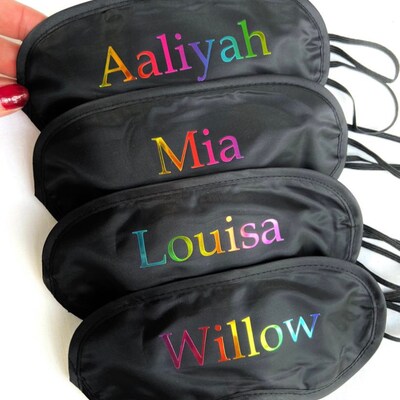 Personalised Sleep Eye Masks for Adults Kids Girls Sleepover Goody Bag ...