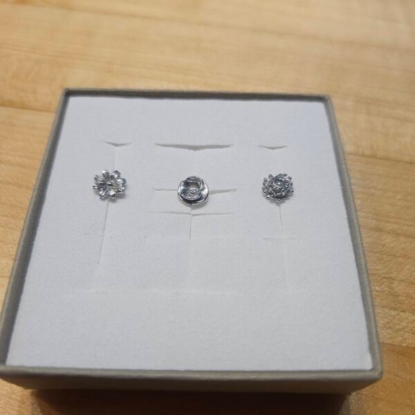 Tiny Birth Month Flower Threadless Flat Back Earring, 20,18,16ga, 5 ...