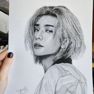 HAN (stray Kids) Drawing A4 Print - Etsy