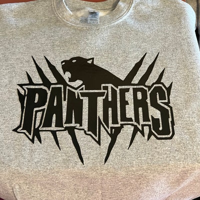 Panthers SVG PNG DXF, Distressed Panther Paw Shirt Sublimation Design ...