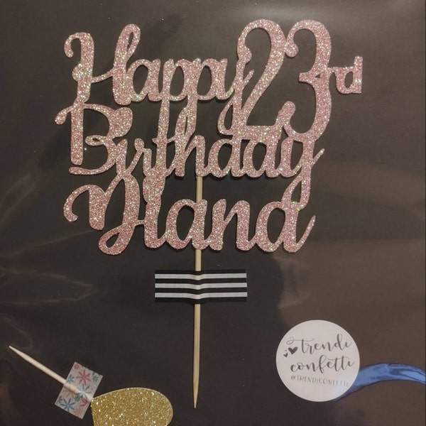ANY NAME Happy 23rd Birthday Cake Topper, Birthday Cake Topper, Custom ...