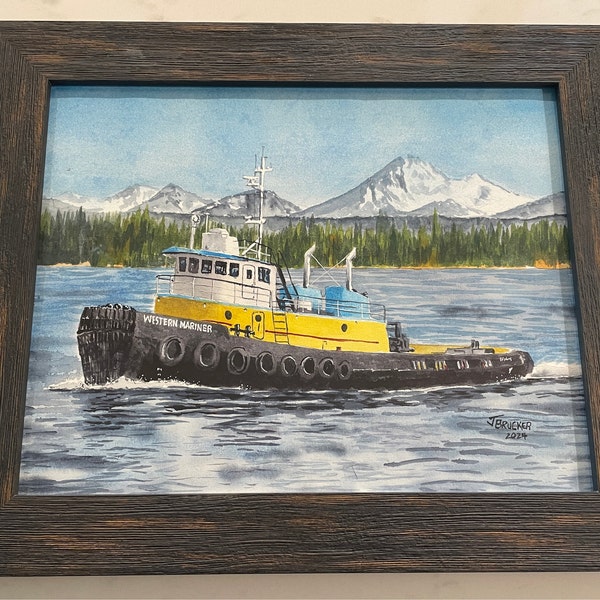 Custom 11x14" Painting Skiff Push Pole Poling Skiff Hand Made Family ...