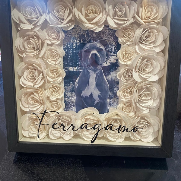Ombre Floral Memorial Photo Shadow Box | Personalize Rose Box | Gift ...