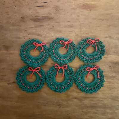 Christmas Wreath Crochet Coaster Pattern - Etsy