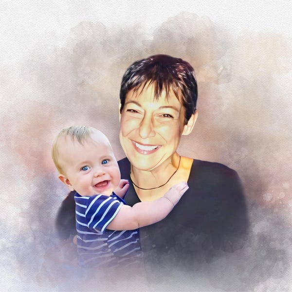 Custom Watercolor Family Drawing From Photo, Personalized Memorial ...