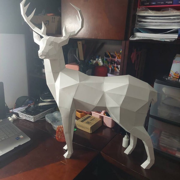 Papercraft Deer PDF for Printer, SVG Template for Cricut Projects, 3D ...