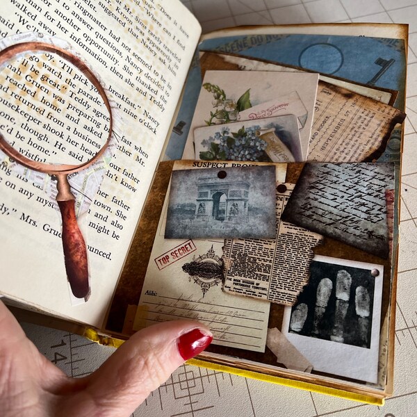 Vintage Book Altered for Journaling With Paper, Paints, Stencils ...