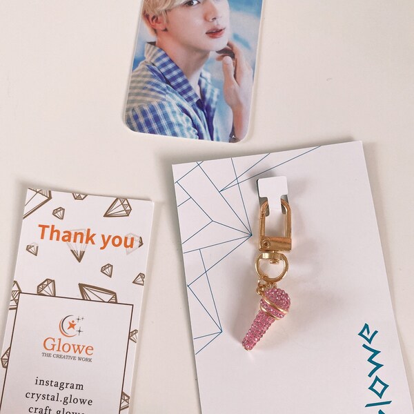 Crystal Microphone Keychain / BTS Suga Edition / Swarovski Crystal - Etsy