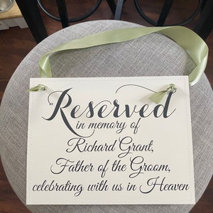 Father of the Bride Memorial Sign Reserved in Memory of Celebrating ...