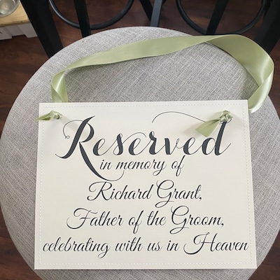 Father of the Bride Memorial Sign Reserved in Memory of Celebrating ...