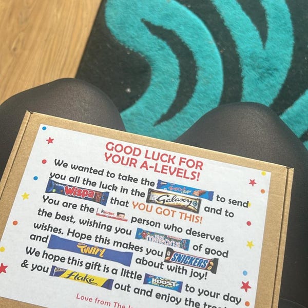 Personalised Exam Good Luck Treat Box/ SATS/ GCSES/ 11+ A Levels Well ...