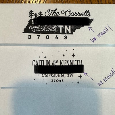 Stars Return Address Stamp, Personalized Rubber Stamp With Wood Handle ...