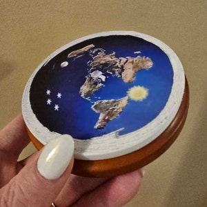 Flat Earth Map Dome Display Model Wood Base, Acrylic Dome, Gift - Etsy