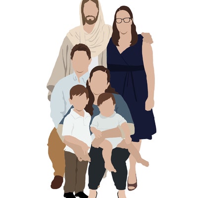 Faceless Family Drawing - Etsy