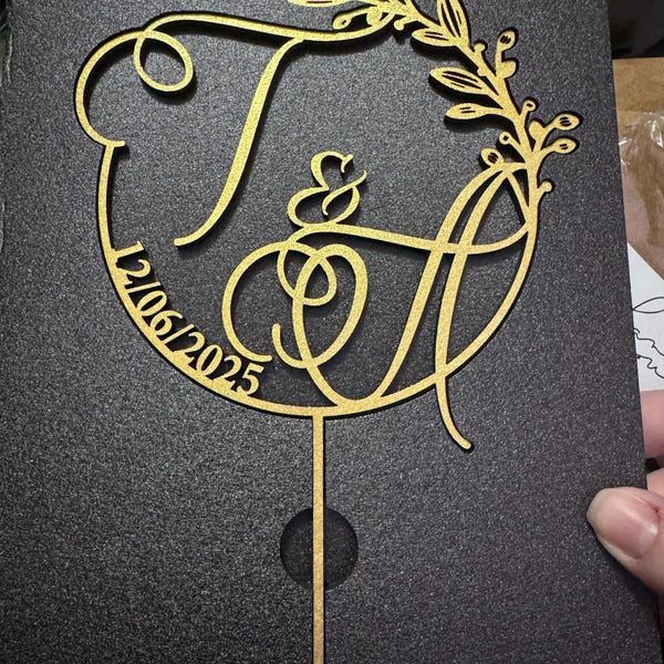 Custom Initial Wedding Cake Toppers, Gold Cake Topper for Wedding ...