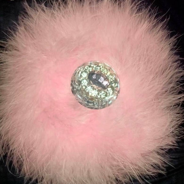 Powder Puff Body Dusting Powder Puff off White Fur Puff With Pink Down ...