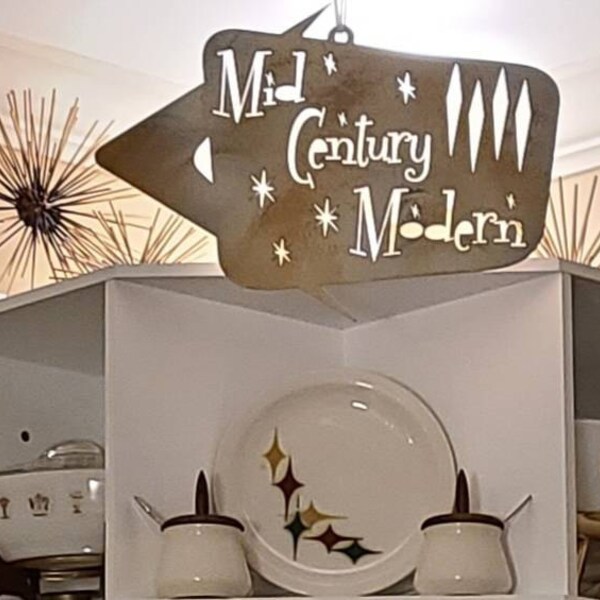 Mid Century Modern Custom Wall Art Wood, Atomic Age Sign, Custom Name ...