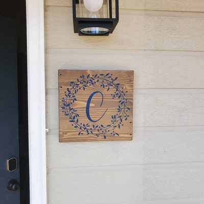 Personalized Initial Wood Sign Monogram Wedding Gift Sign, Family ...