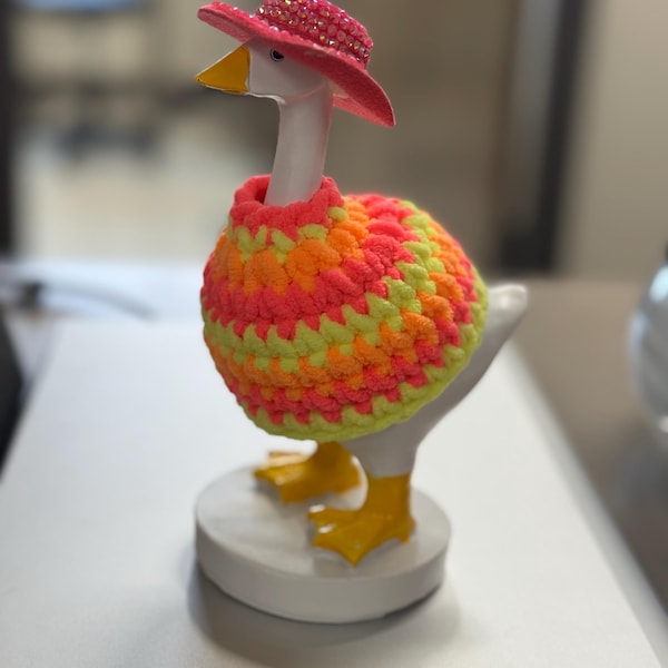 Crochet 7" Desk Goose Bee Outfit | Desk Pet | Mini Porch Goose | Desk ...