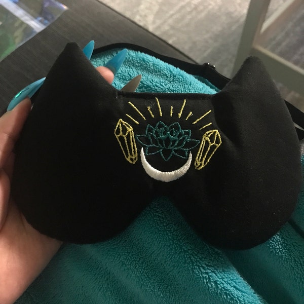 Moon Sleep Mask Black Sleep Mask Eye Mask Travel Sleep Mask Spa Eye ...