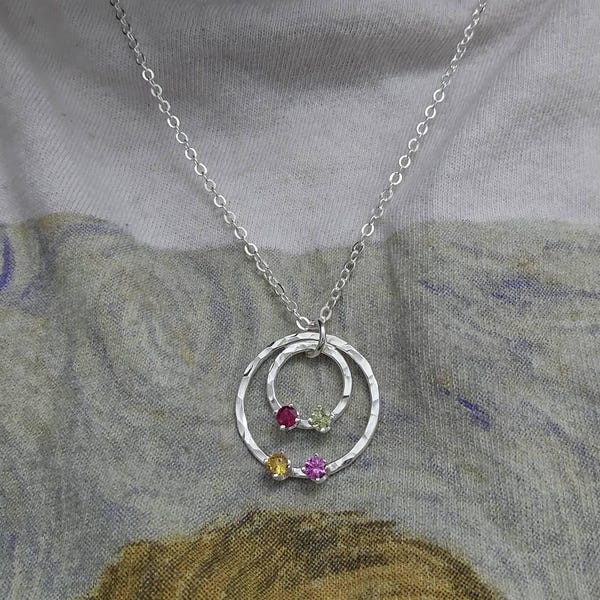 Handmade Silver Chain Bracelet, Sterling Silver Circle Links Bracelet ...