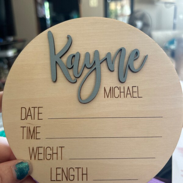 Personalized Birth Announcement Sign | Newborn Hospital Prop | Birth ...