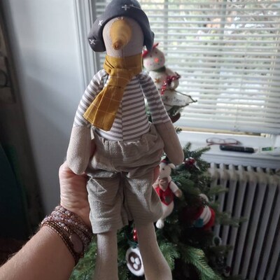 Rag Doll, Modern Nursery Décor, Textile Doll, Handmade Bird, Art Doll ...