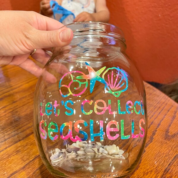 I'm Done Adulting Let's Collect Seashells Decal, Shell Jar Sticker ...