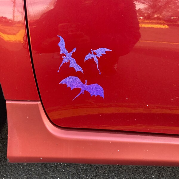 3 Dragons Flying Car Window Decal - Etsy