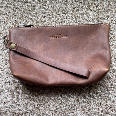 Handmade Leather Zipper Pouch - Etsy