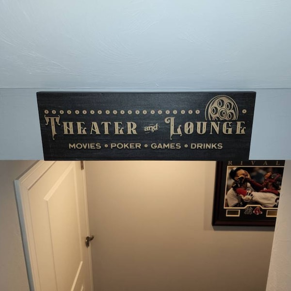 Personalized Theater & Lounge Sign, Family Lounge Sign, Home Theater ...