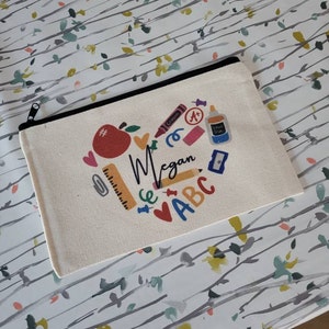 Personalised Rainbow Pencil Case Makeup Bag Personalised Gift ...