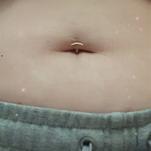 Lunula Ball-ping and Plug Belly Button Barbell | Minimal Floating ...