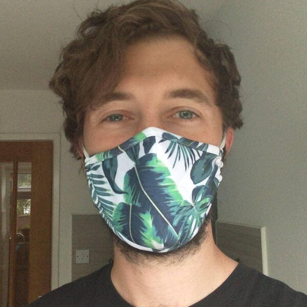 Stay Safe Face Mask/covering With Tie-able Ear Loops, Adjustable Nose ...