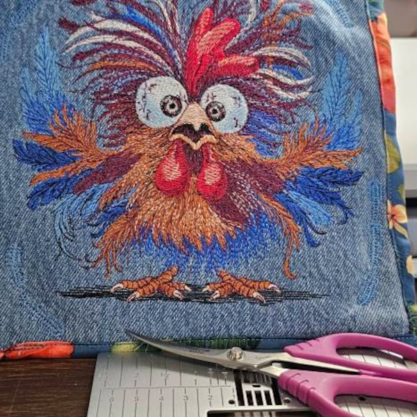 Fun Crazy Chicken Embroidery Design, 3 Sizes, Instant Download - Etsy