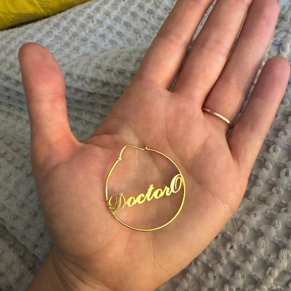 Name Hoop Earrings • Silver Hoops • Gold Hoop Earrings • Personalized ...
